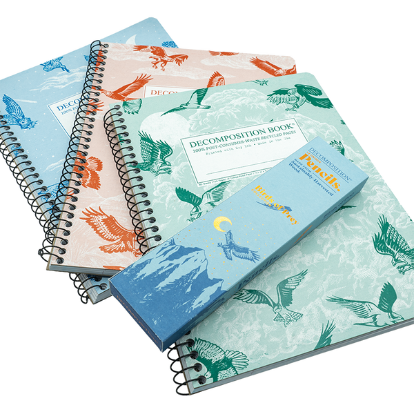 Birds of Prey Gift Set: Three Notebooks & a Dozen Pencils