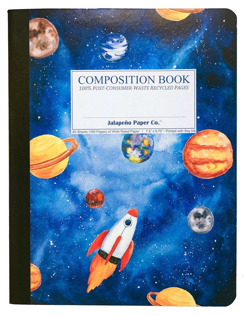Rocket Ship Composition Book (Wide Ruled Pages)
